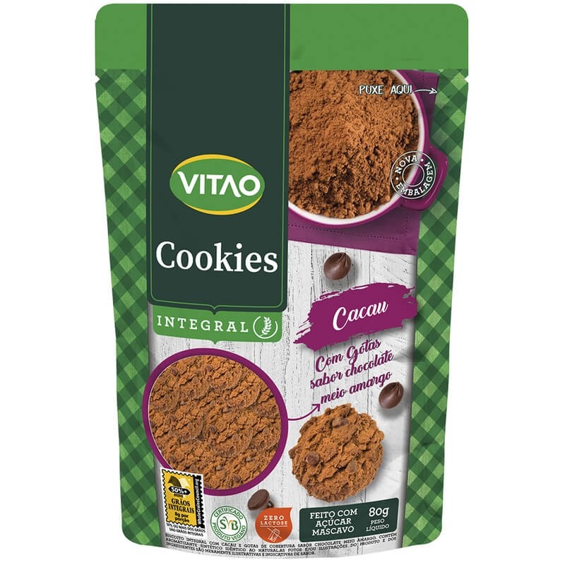 TH Food | COOKIES INTEGRAIS CACAU 80g D10 OC: SH90100081529 SEP: 0909A0P01